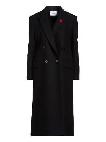 LARDINI Wool Nylon Single-breasted Coat - Black