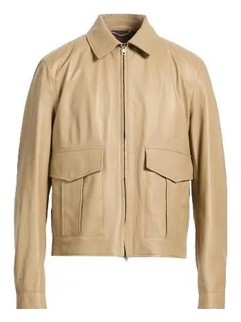 Montedoro Lambskin Leather Jacket - Beige