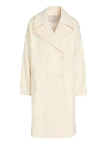 Eleventy Wool Double-breasted Coat - White