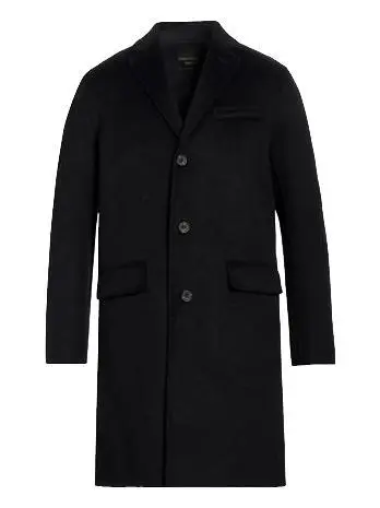 BRERAS MILANO Single-breasted Wool Blend Coat - Black
