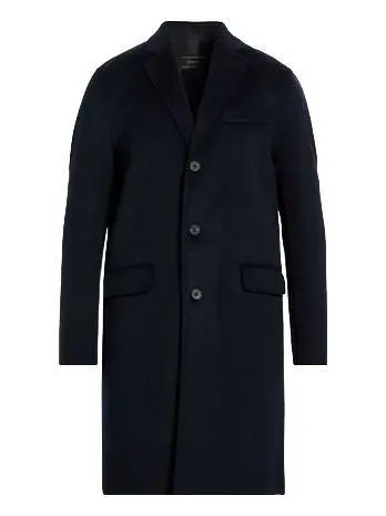 BRERAS MILANO Single-breasted Wool Blend Coat - Blue