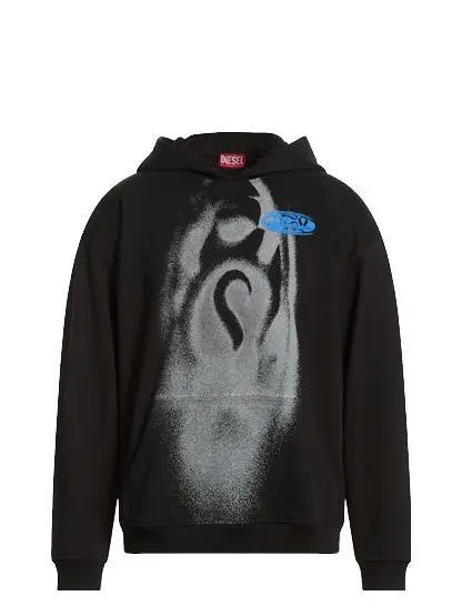 DIESEL® Cotton And Polyester Blend Sweatshirt With Graphic Print - Black