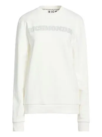 RICHMOND X Cotton And Polyester Sweatshirt With Crystal Appliqu - Ivory