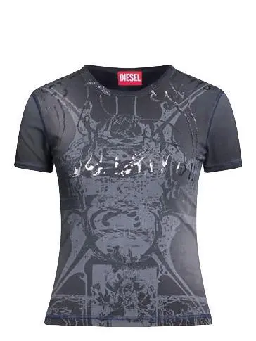 DIESEL® Printed Cotton & Elastane T-shirt - Charcoal