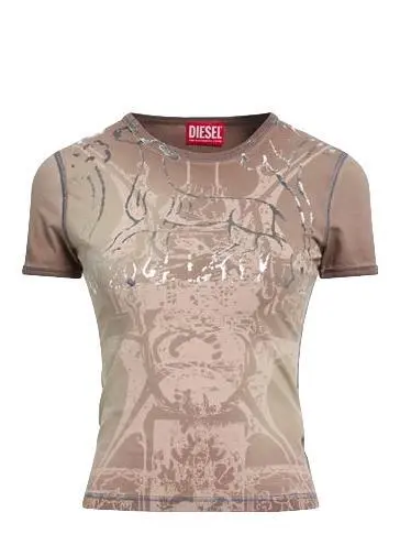 DIESEL® Printed Cotton & Elastane T-shirt - Grey