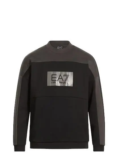 EA7 Cotton & Polyester Crewneck Sweatshirt - Black