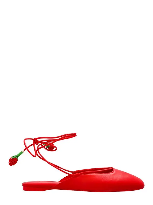 Kate Spade New York Eloise Flat Slides With Raspberry Embellishment - Red