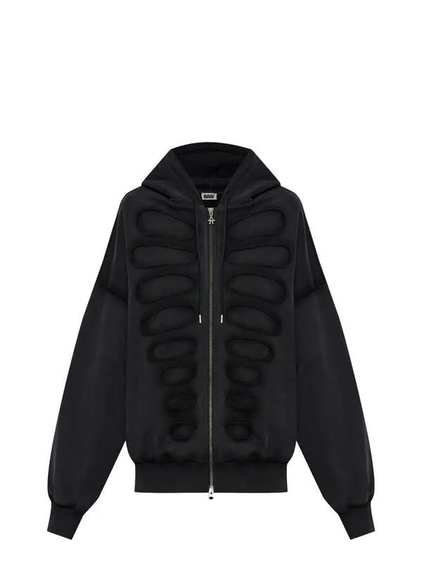 AVAVAV Full-zip Hoodie With Textured Stitching Detail - Black