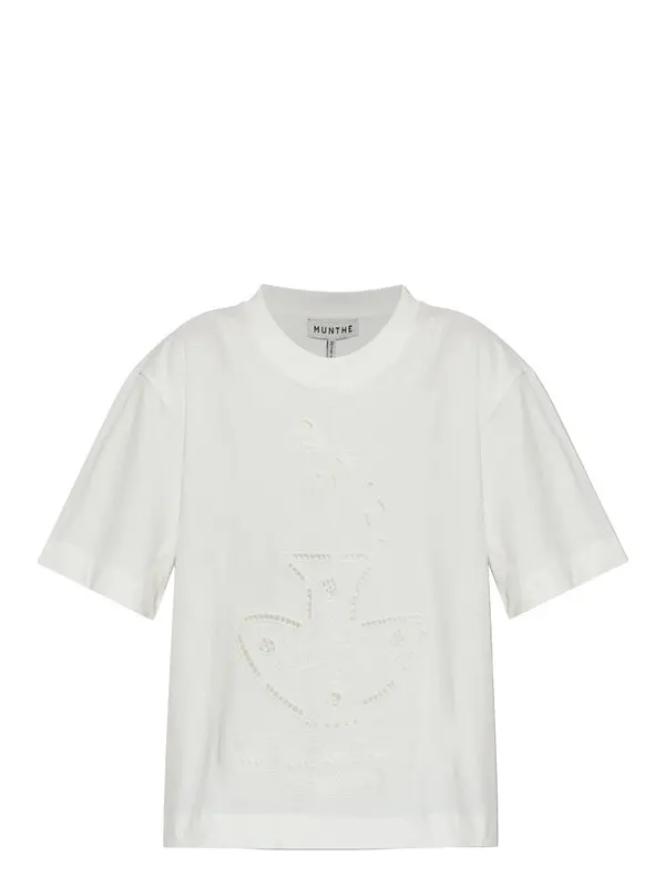 Munthe Nellamy" T-shirt With Floral Applique - White