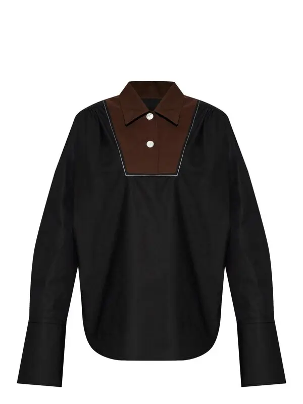 Marni Cotton Shirt With Pearl Buttons - Black