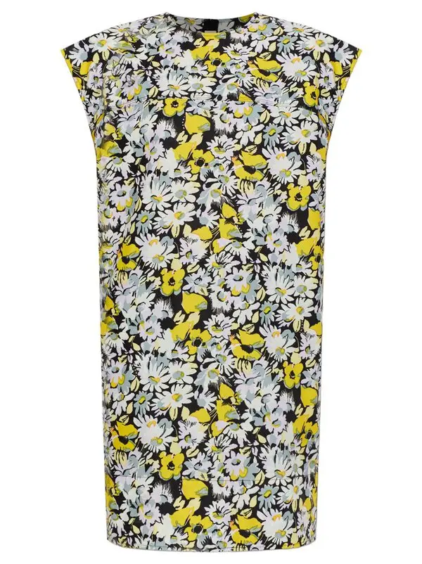 Marni Floral Print Cotton Relaxed Fit Dress - Multicolour