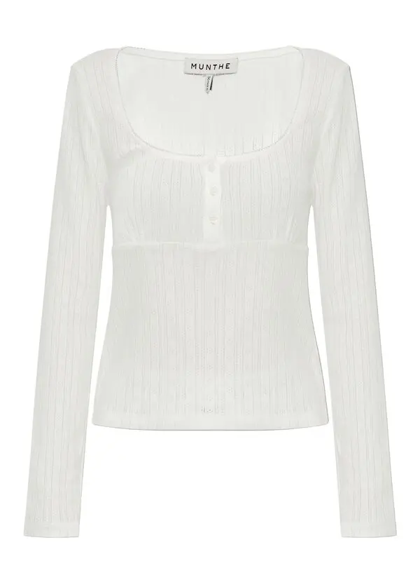Munthe Naomy" Knit Top - White