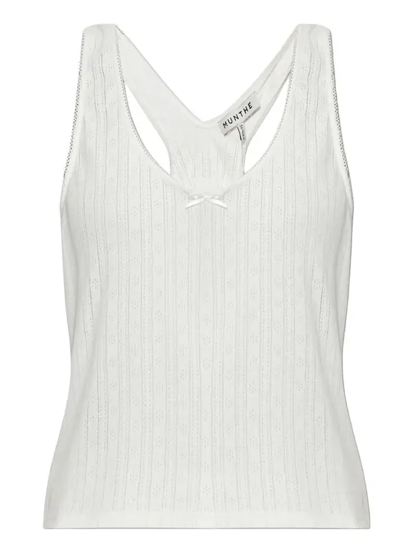 Munthe Nanetta Openwork Tank Top - White