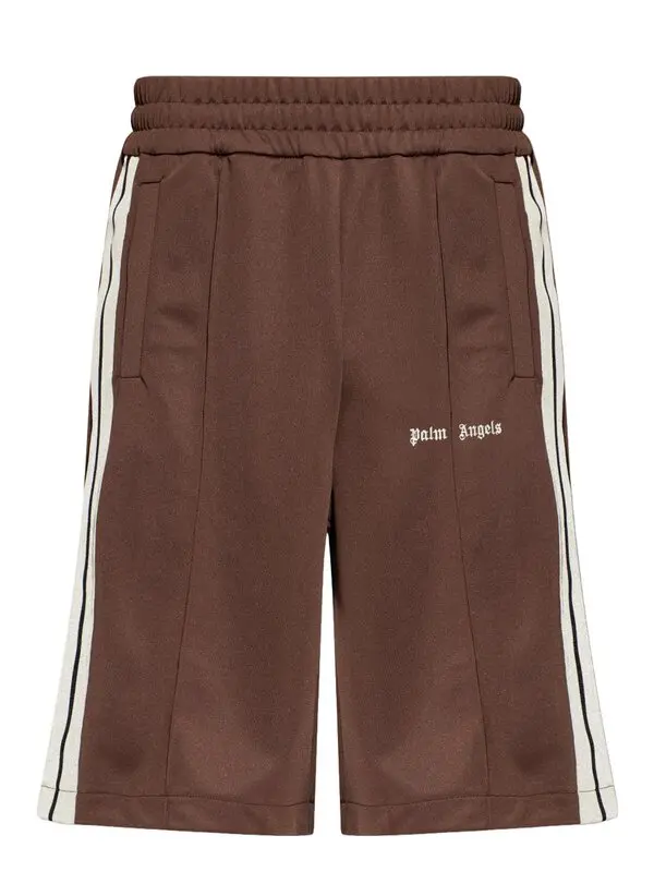 Palm Angels Logo Detail Track Shorts - Brown