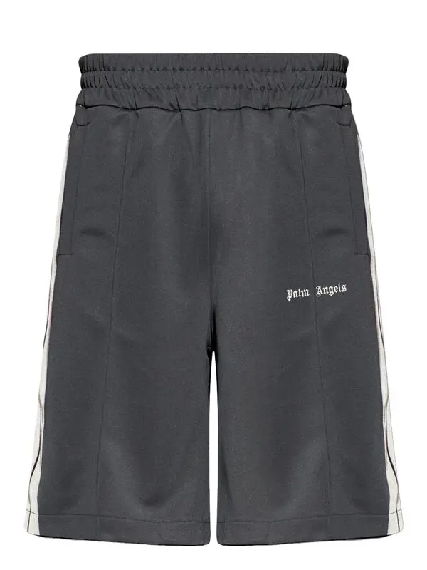 Palm Angels Logo Print Track Shorts - Grey