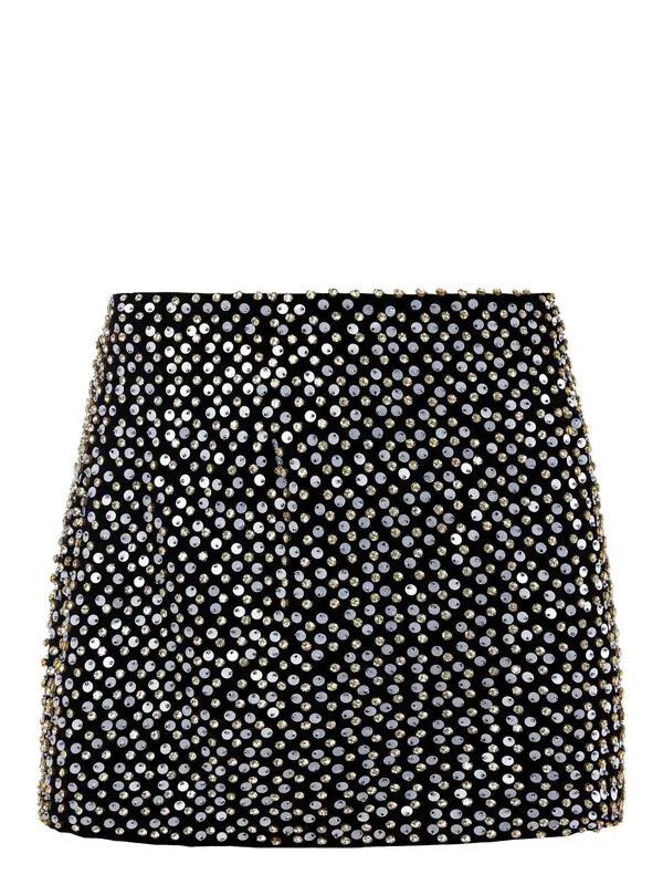 LA FUORI Embellished Mini Skirt - Black