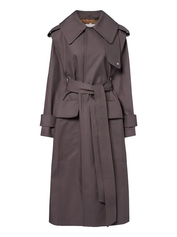 Victoria Beckham Philippa Cotton Trench Coat - Grey