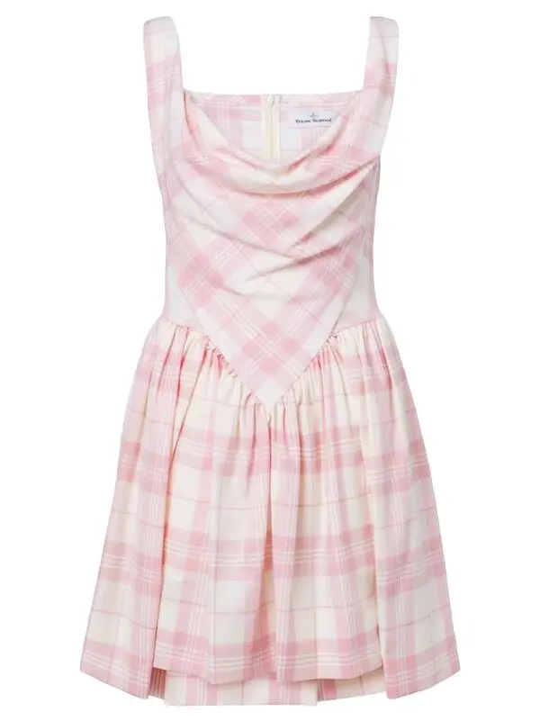 VIVIENNE WESTWOOD Checked Wool-blend Minidress - Pink