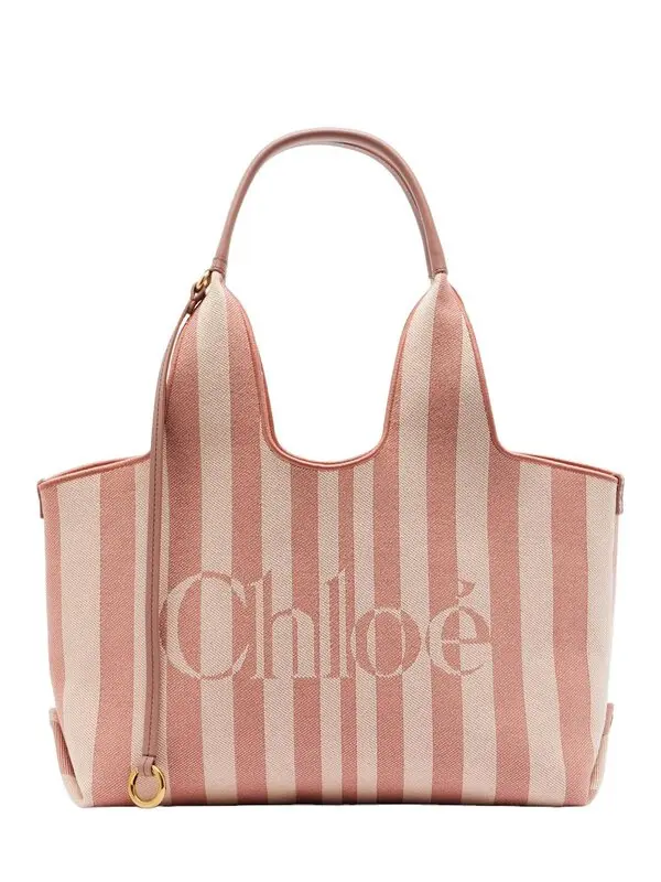 Chloé Striped Canvas Tote Bag - Pink