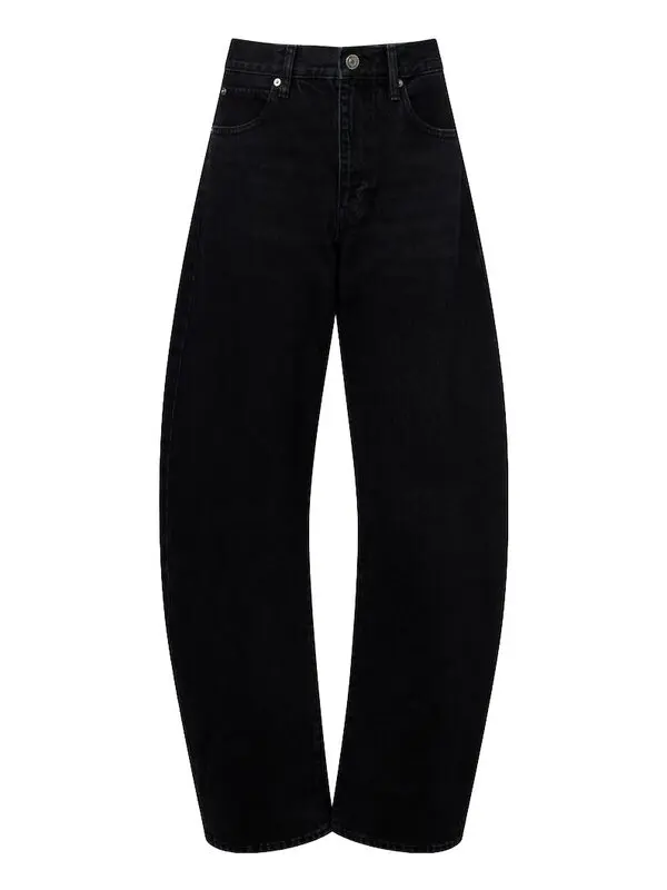 FRAME The Bubble Barrel-leg Jeans - Black