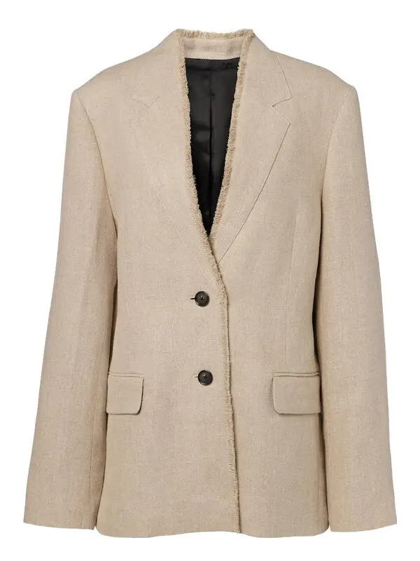 TOTEME Frayed Linen Blazer - Beige