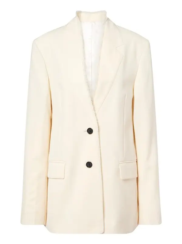 TOTEME Distressed Wool Blazer - White