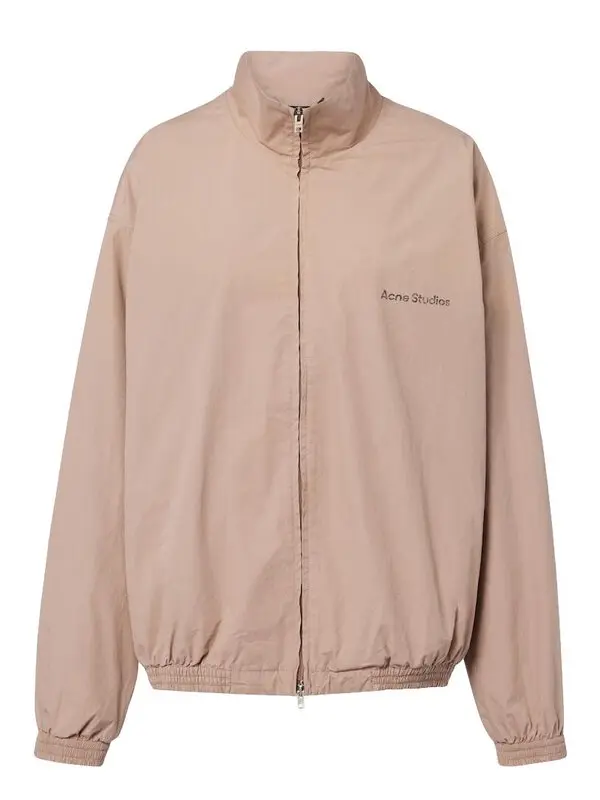 Acne Studios Logo Cotton Poplin Jacket - Beige