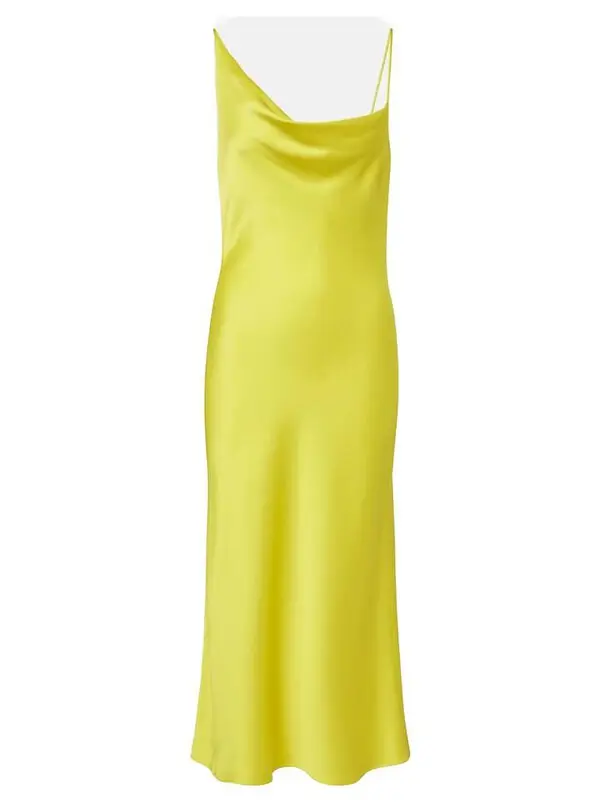 Stella McCartney Draped Satin Slip Dress - Yellow
