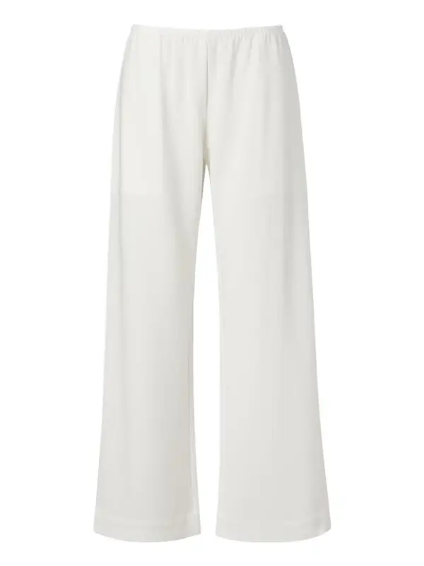 LESET Arielle Crêpe Wide-leg Pants - White