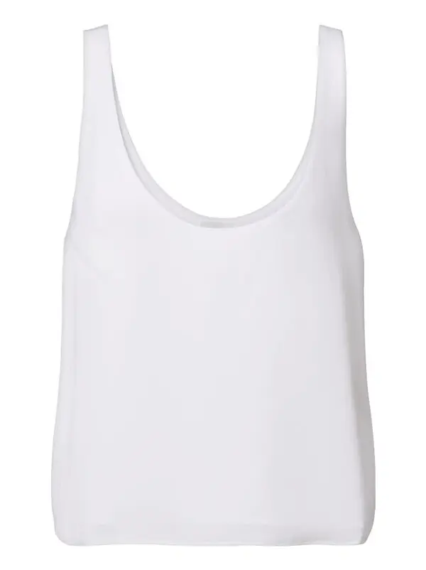 LESET Ari Crêpe Tank Top - White