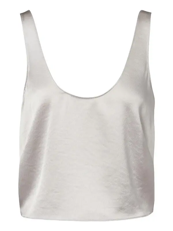 LESET Barb Satin Tank Top - Grey