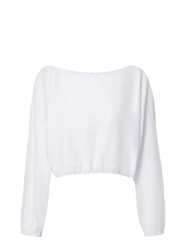LESET Yoko Cotton Cropped Top - White