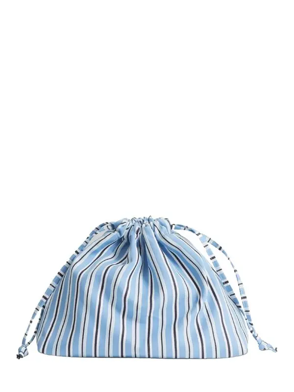 THE FRANKIE SHOP Striped Drawstring Pouch - Blue