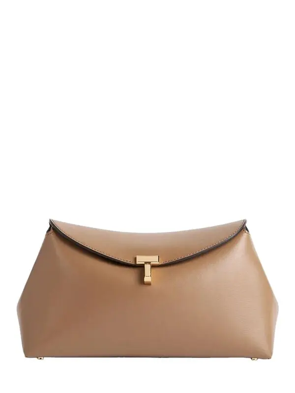 TOTEME Pochette With Gold T-lock - Brown