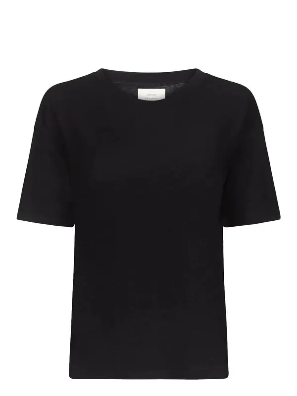 Loulou De Saison Ezra Classic Fit Viscose T-shirt - Black