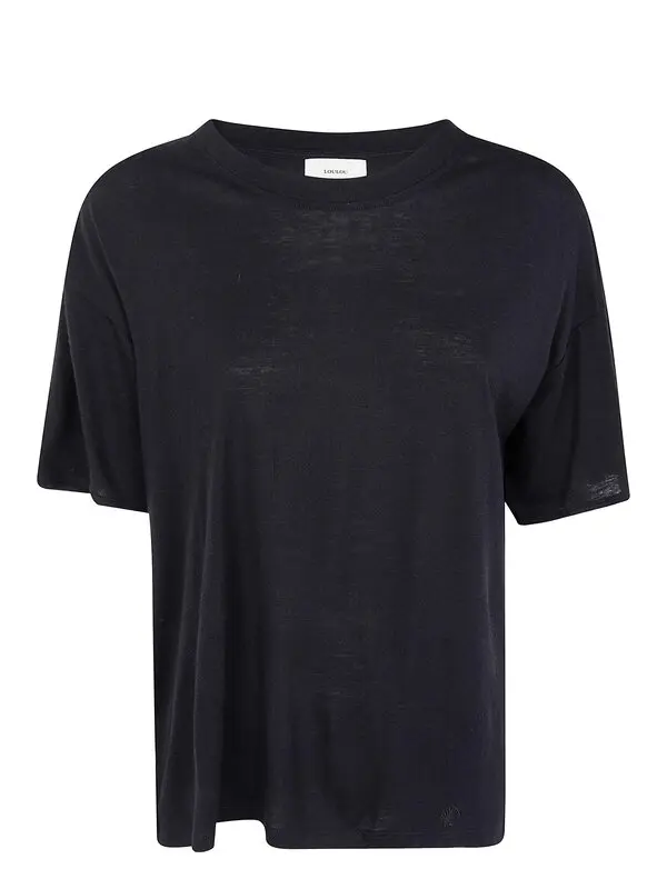 Loulou De Saison Ezra Classic Fit Viscose T-shirt - Black
