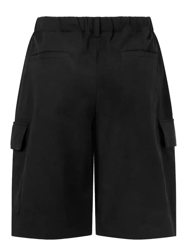 STUDIO TOMBOY Pleated Bermuda Shorts - Black