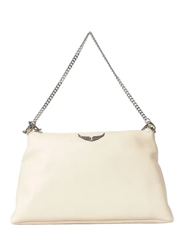 Zadig&Voltaire Textured Leather Shoulder Bag - White
