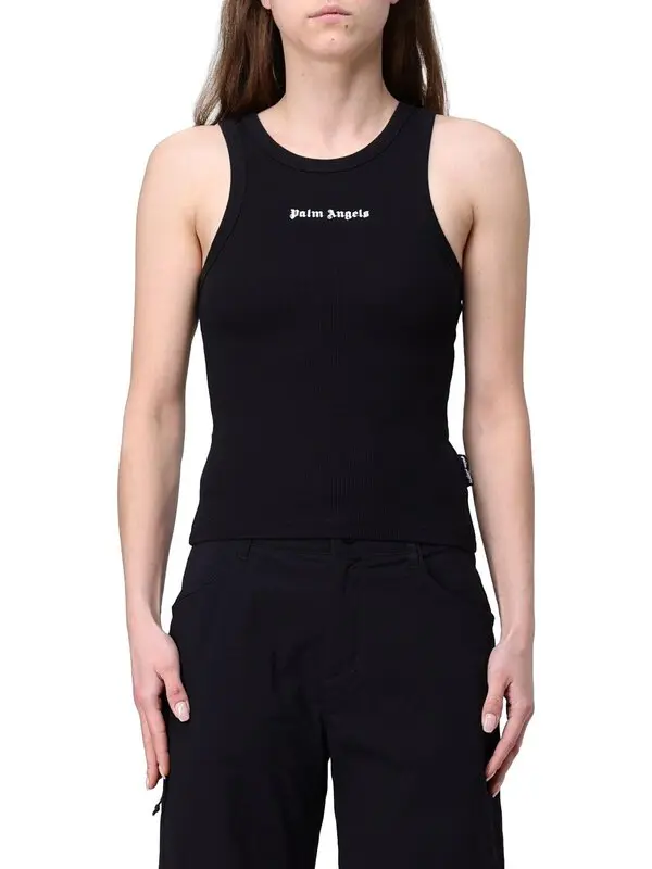 Palm Angels Ribbed Tank Top - Black