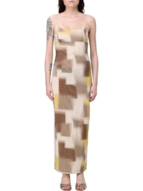 Armani Exchange Spaghetti Strap Maxi Dress - Yellow