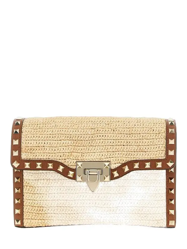 Valentino Garavani Studded Raffia Mini Bag - Leather