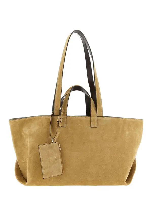 A.p.c. Suede Leather Tote Bag - Brown
