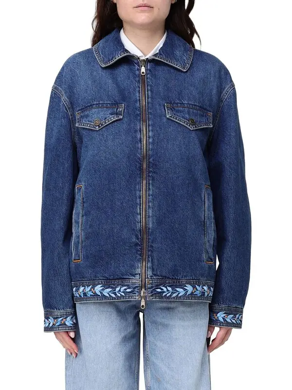 Etro Denim Jacket With Embroidered Detailing - Multicolor