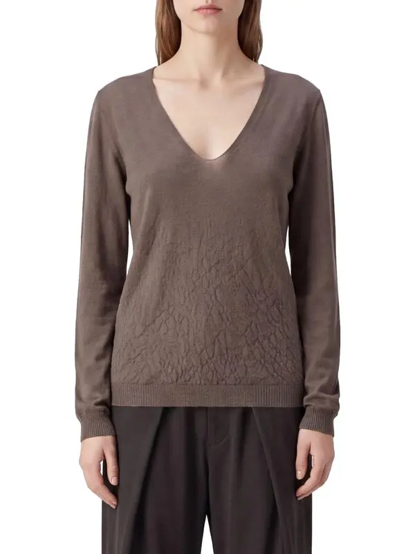 Rick Owens Cashmere V-neck Jumper - Dust