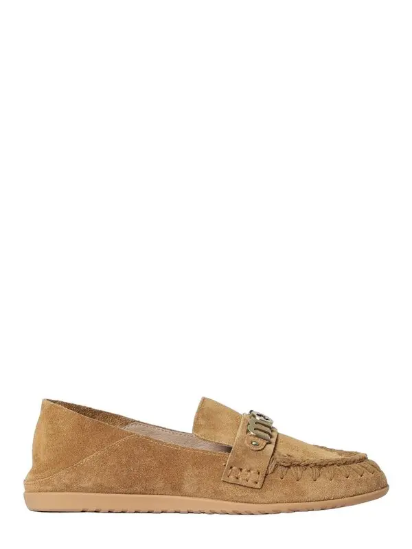 Mou Flat Ballet Flats With Horsebit Detail - Brown