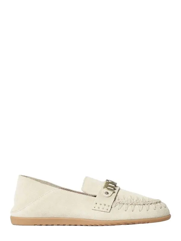 Mou Flat Ballet Flats With Horsebit Detail - Grey