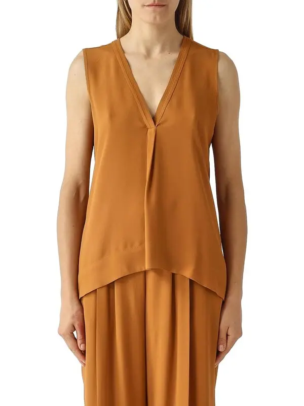 Malìparmi Sleeveless V-neck Top - Amber