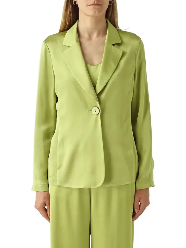 Malìparmi Single-breasted Satin Blazer - Green