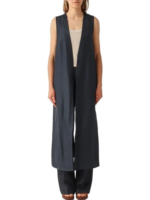 Liviana Conti Long Sleeveless Vest - Navy