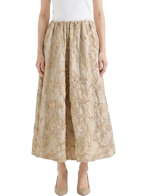 Brunello Cucinelli Embellished Skirt - Beige